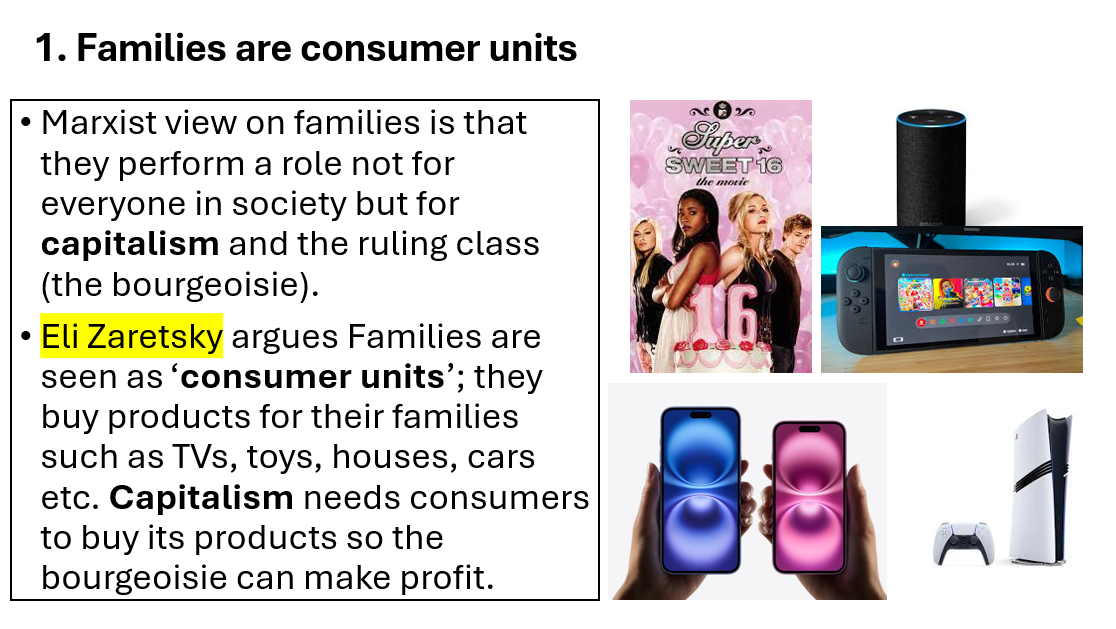 AQA GCSE Sociology: Marxist & Feminist Functions of the family ...