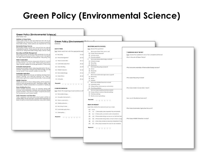 Green Policy (Environmental Science) | Teaching Resources
