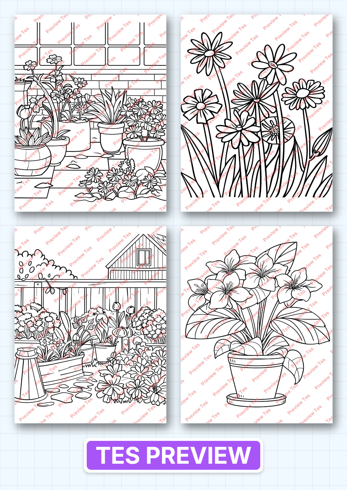 Garden Coloring Pages | Flowers Plants Nature Art Activity Worksheets ...
