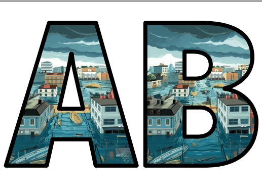 Geography Rising Sea Levels Lettering Set Display Title Letters Numbers ...