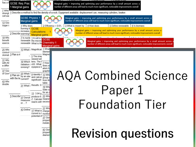 Combined Sci Foundation Paper 1&2 revision qs | Teaching Resources