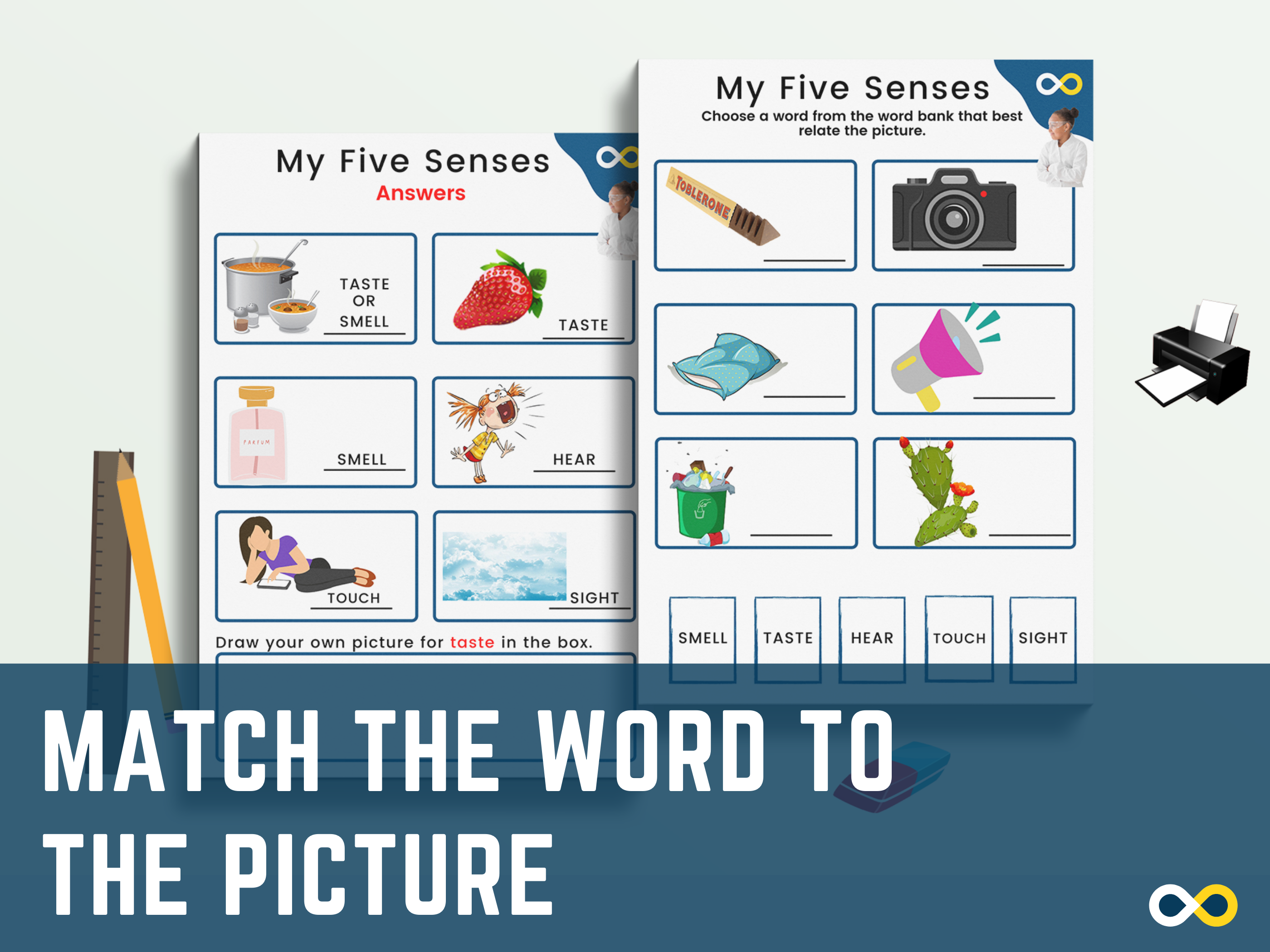 My Five Senses Worksheets with Classroom Poster | Teaching Resources