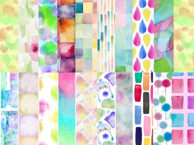 Digital Watercolor Papers, Vibrant Watercolor Clip Art Backgrounds ...