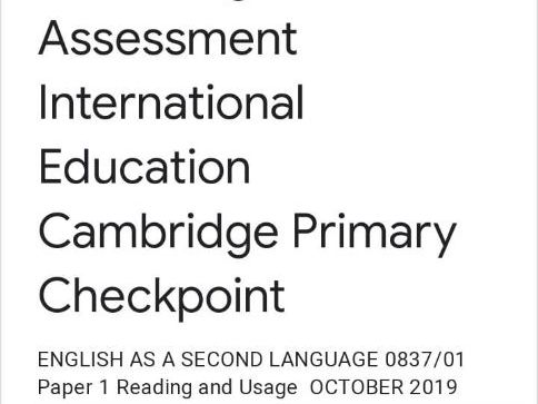 Cambridge Primary Checkpoint ESL Paper 1 Google Form Quiz for Distance ...