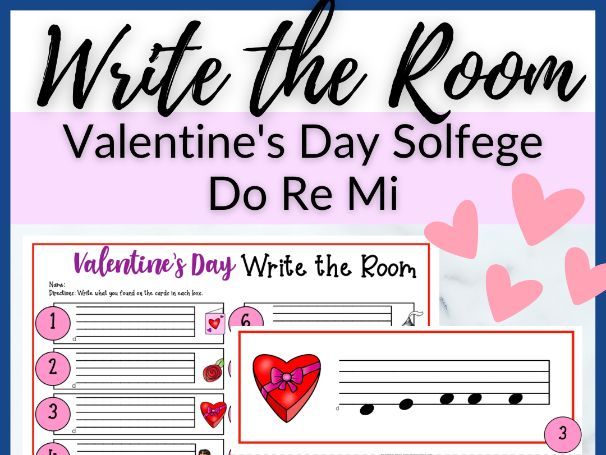 Do Re Mi Valentine's Day Write the Room for Music Lessons | Teaching ...