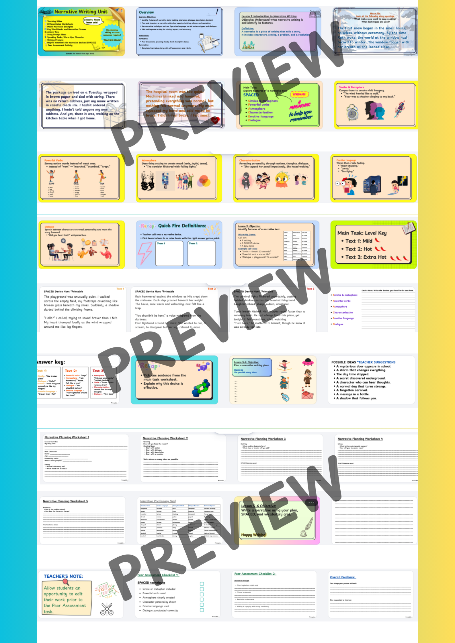 Narrative Writing Unit | Lessons, Worksheets & SPACED Devices | Years 6 ...