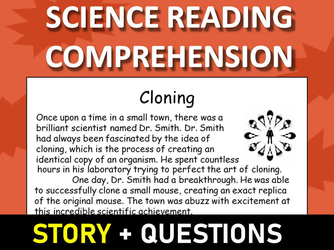 Cloning Reading Science Story Comprehension Questions Worksheet ...