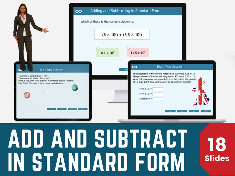 Calculations in Standard Form Interactive Digital Maths Lesson and ...