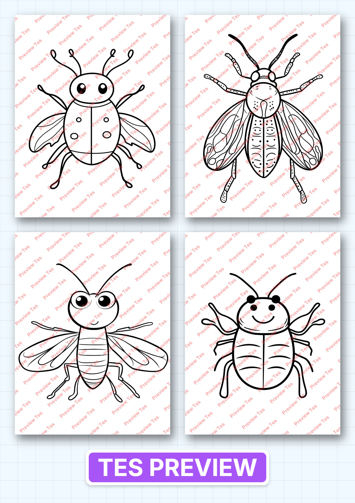 Insect Coloring Pages | Cute Ladybugs Bees Beetles Art Activity ...