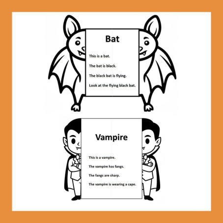 Interactive Halloween Vocabulary & Foldable Coloring Crafts -Reading ...