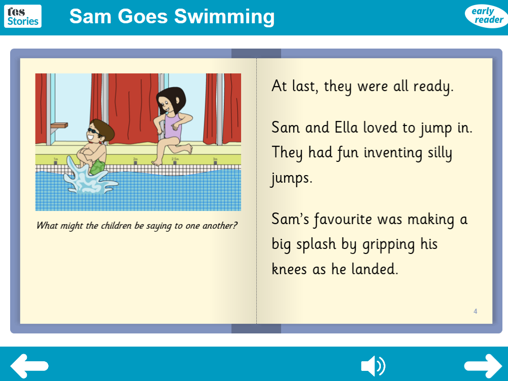 Sam Goes Swimming Interactive Storybook - Early Reader Level - PSHE KS1 ...