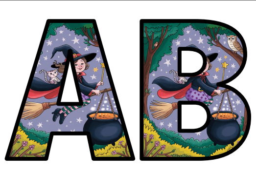 Julia Donaldson Book Room on the Broom Cover Lettering Set Display ...