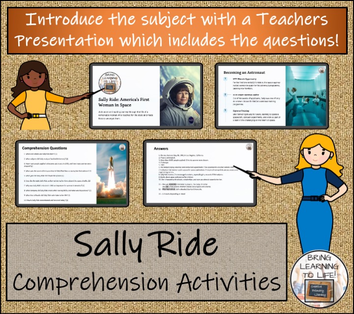 Sally Ride Reading Comprehension Activities | Year 5 or Year 6 ...