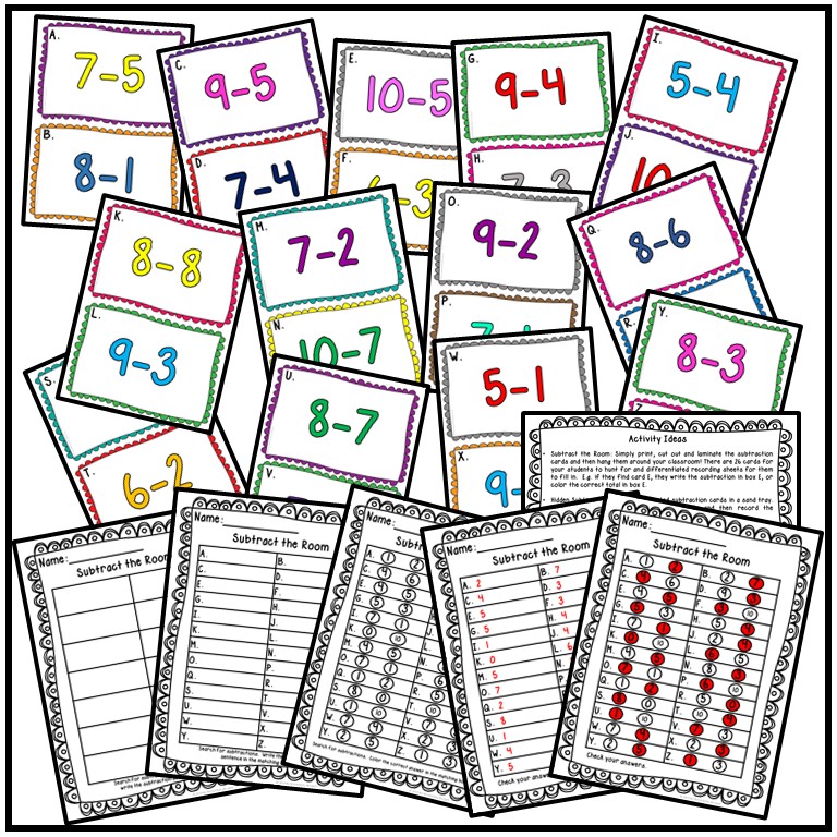 Subtraction Within 10 Activity Teaching Resources