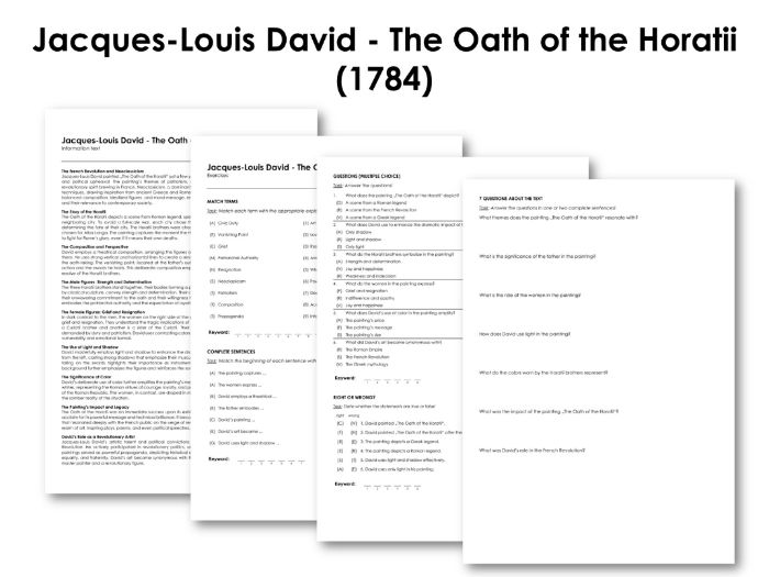 Coloring Oath Horatii Pages David Chapel Sistine Drawing Neoclassical ...