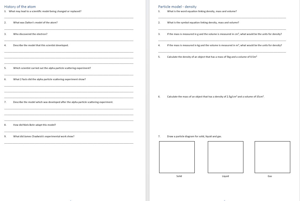 AQA GCSE combined science physics paper 1 revision booklet | Teaching ...
