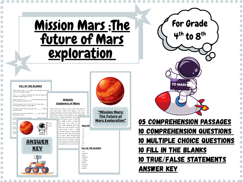 Mission Mars Reading Comprehension | The Future of Mars Exploration ...