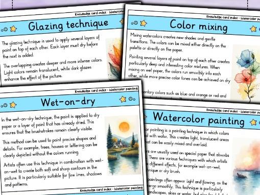 Watercolor Painting - Flashcards | Art | Techniques | Tools & Styles ...