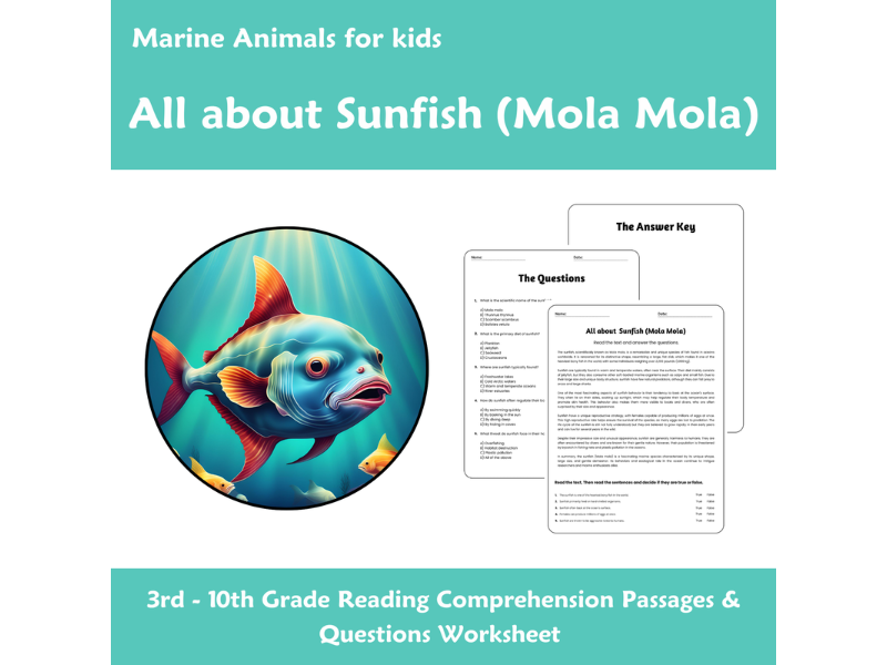 All About Sunfish (Mola Mola) - Reading Comprehension Passages ...