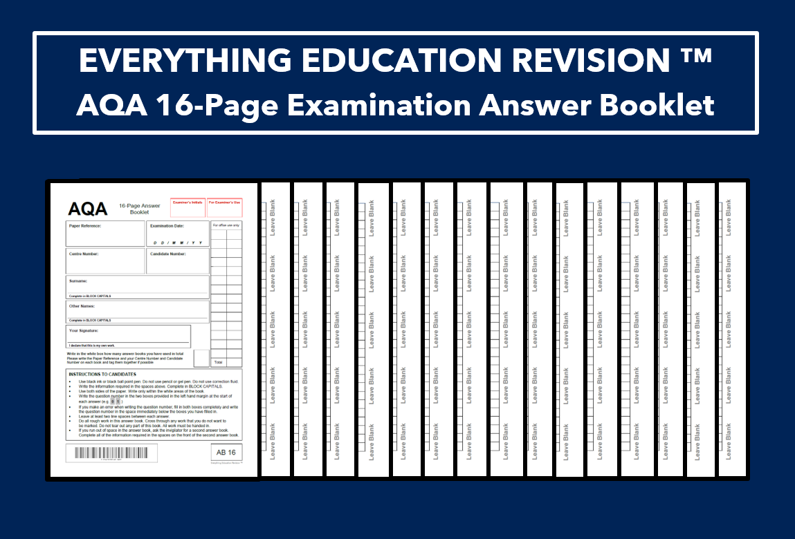 AQA Public Examination Answer Booklets (Printable for Mock Exams ...