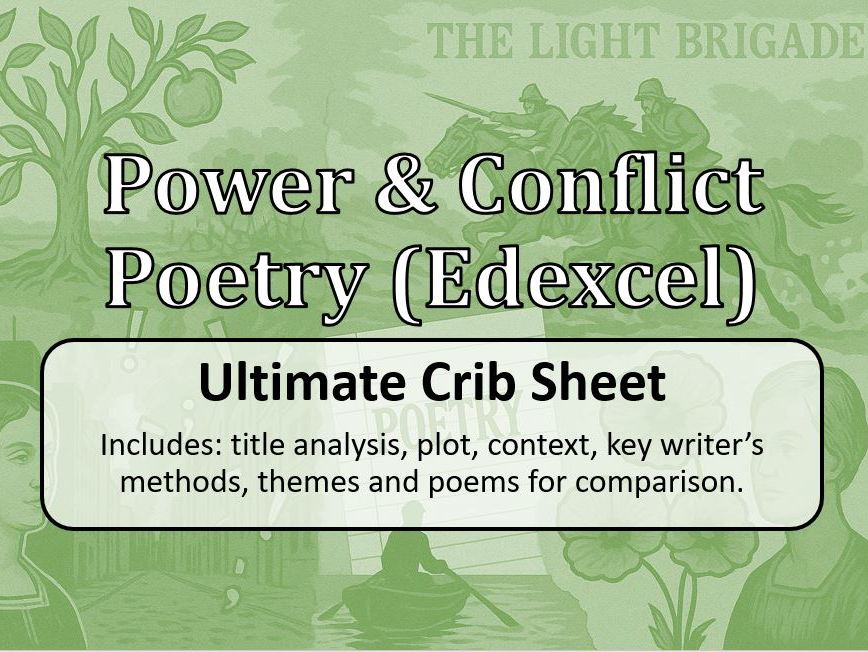 Edexcel Power and Conflict Poetry (Crib Sheet) | Teaching Resources