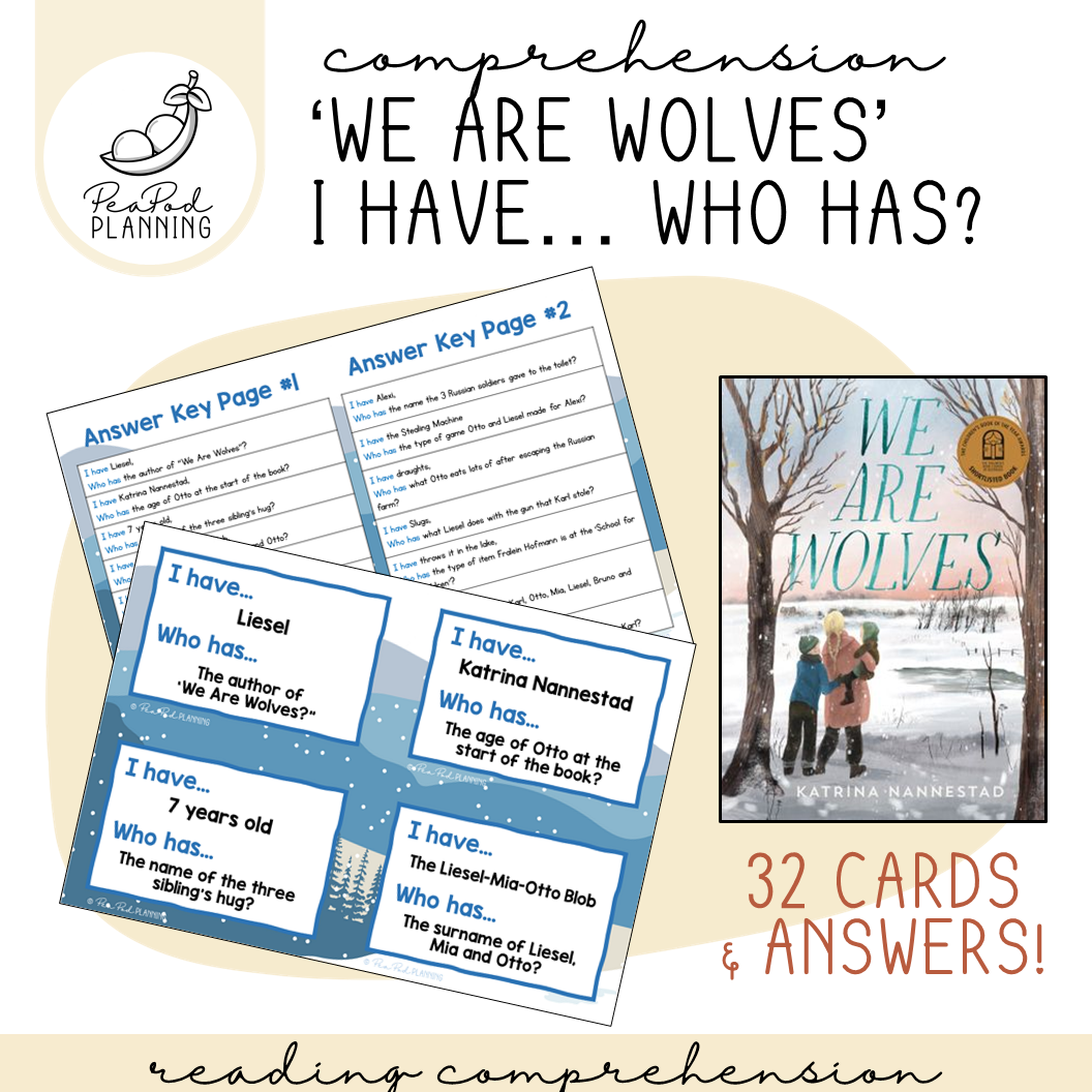 We Are Wolves (Katrina Nannestad) Comprehension Bundle | Teaching Resources