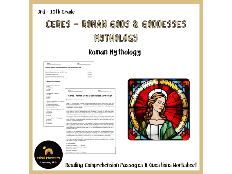 Ceres - Roman Gods & Goddesses Mythology Reading Comprehension Passages ...