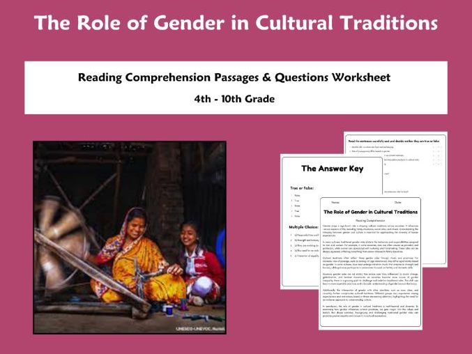 The Role of Gender in Cultural Traditions: Reading Comprehension ...