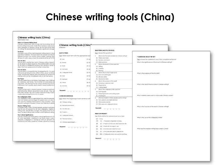 Chinese writing tools (China) | Teaching Resources