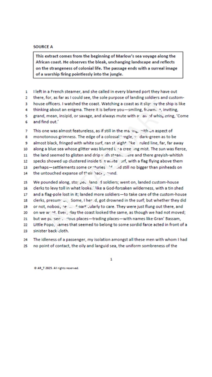 One AQA 2026 GCSE English Language Paper 1 Mock | Q5 Tasks-(Con ...