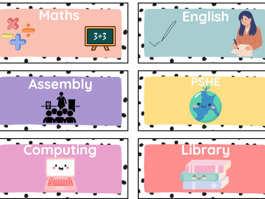 Polka Dot Visual Timetable - Primary | Teaching Resources