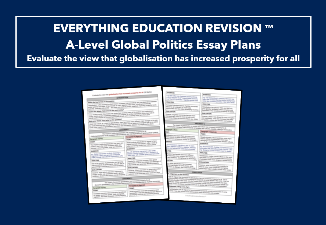 A-Level Global Politics Essay Plan – ETVT globalisation has increased ...