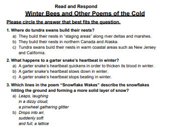 Winter Bees and Other Poems of the Cold - Grade 5 HMH Into Reading ...