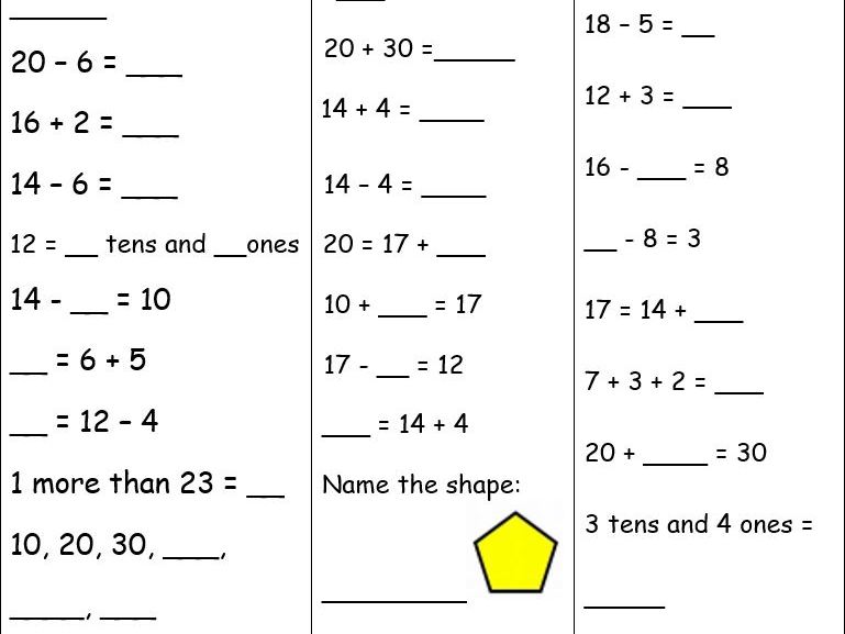 Year 1 Maths Starter Teaching Resources