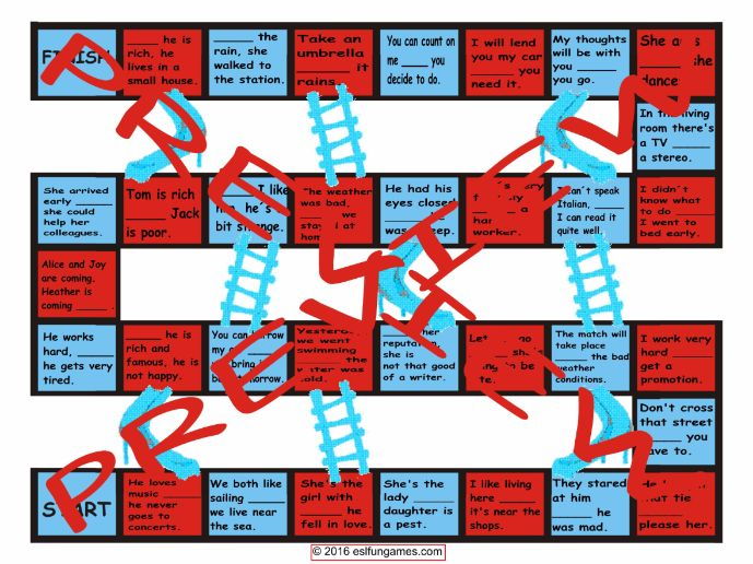 Linking Words And Connectors Chutes And Ladders Board Game Teaching