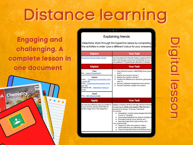 C2 The Periodic table- Distance learning bundle (AQA GCSE Chem ...