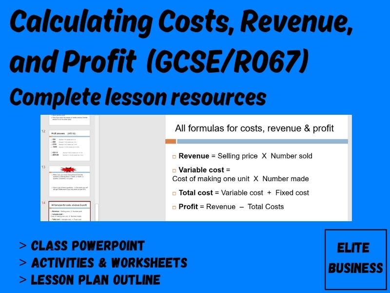 Costs, Revenue, & Profit (Complete Lesson Resources) | Teaching Resources
