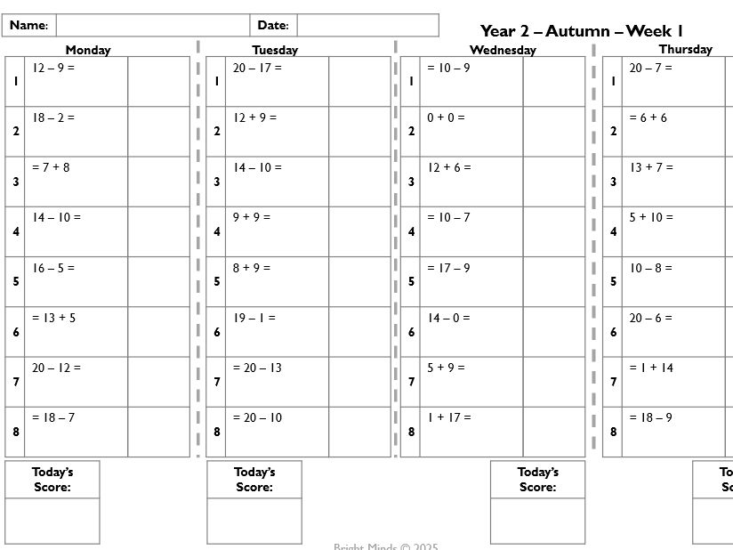 Fluency Fix – Year 2 Daily Arithmetic (36 Weeks of KS1 Maths Starters ...