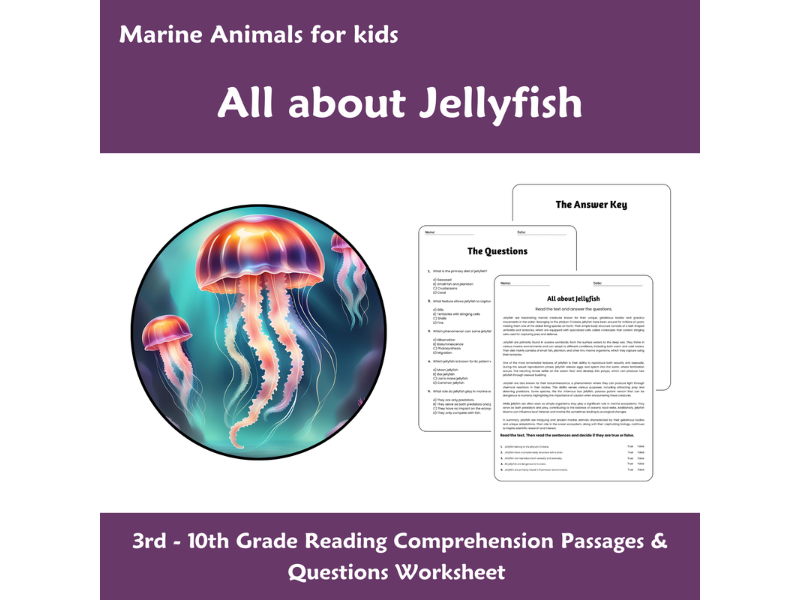 All About Jellyfish Reading Comprehension Passages & Questions ...