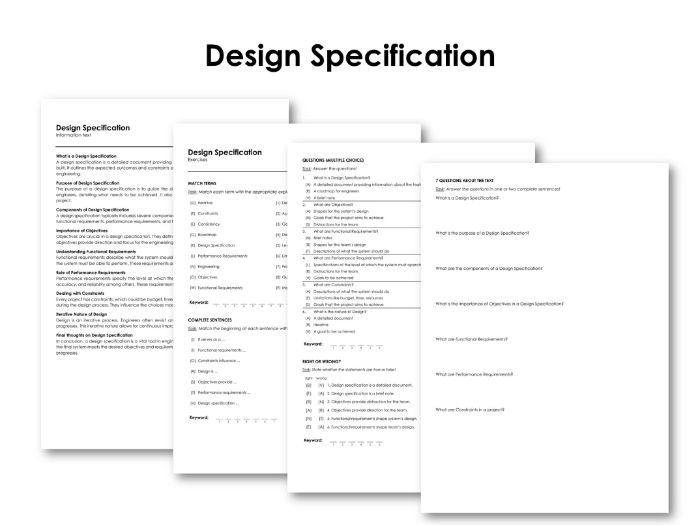 Design Specification | Teaching Resources