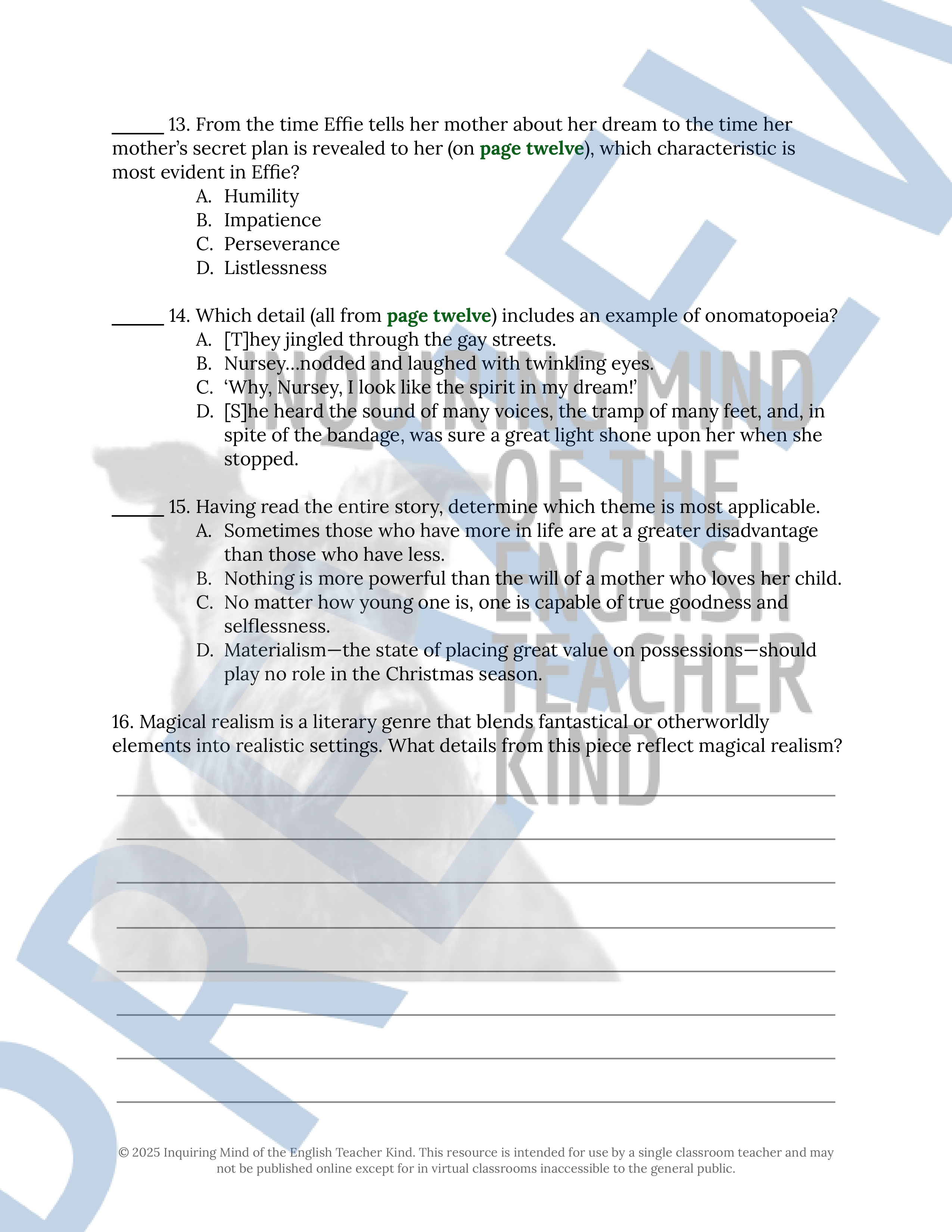 "A Christmas Dream" by Louisa May Alcott Close Reading Analysis ...