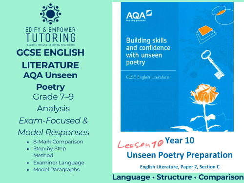 AQA GCSE English Literature: Unseen Poetry | Teaching Resources