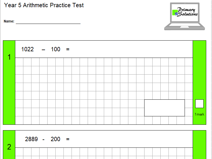 Year 5 Arithmetic Tests Set Of 10 With Answers Teaching Resources