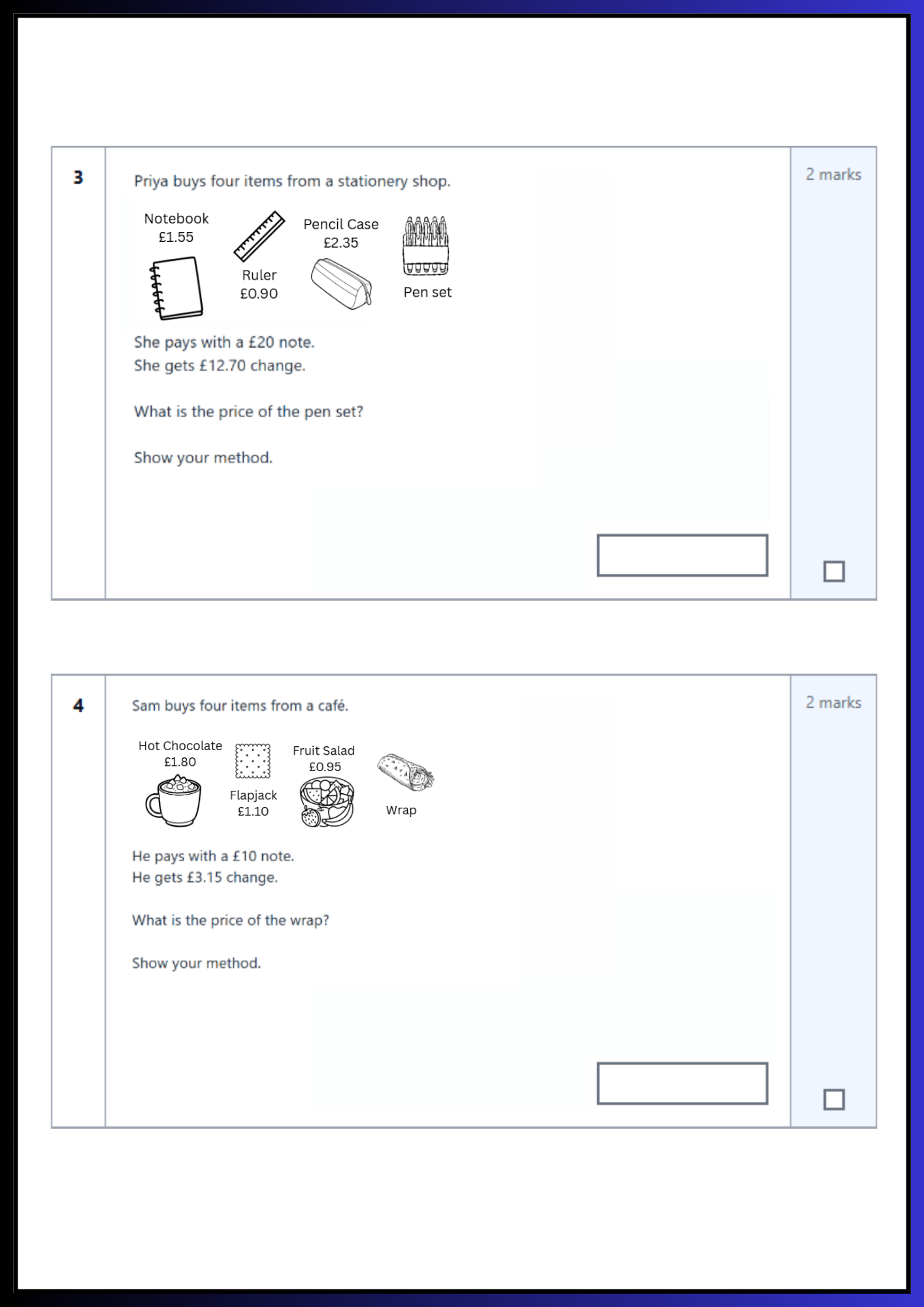 KS2 SATs Reasoning Diagnostic Practice (5Qs Set 1 for D3) with ...