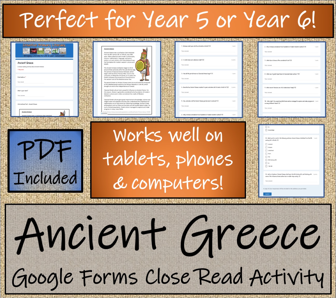 UKS2 Ancient Greece Reading Comprehension Activity | Digital & Print ...