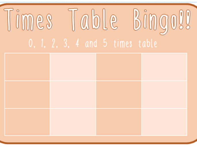 Times Table Bingo Teaching Resources Times Table Bingo Teaching Resources