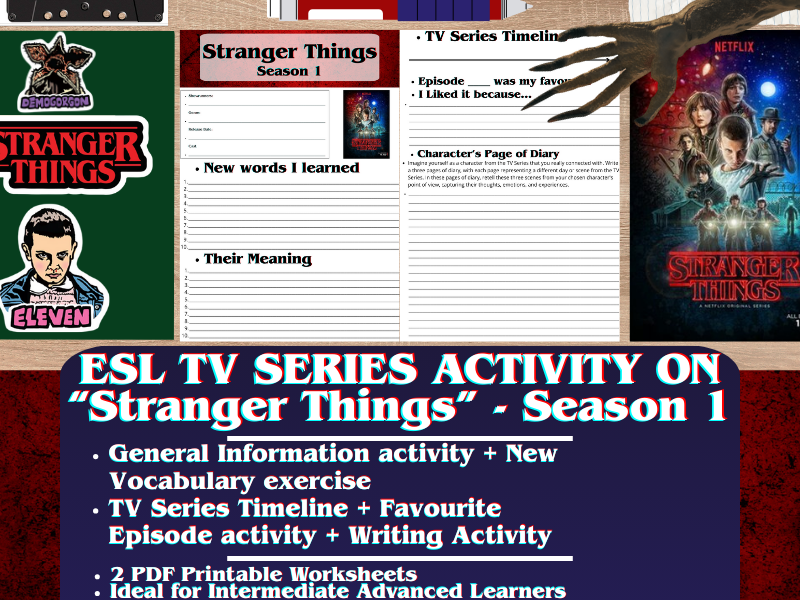 ESL TV Series Activity Worksheets - Stranger Things - Season 1 ...