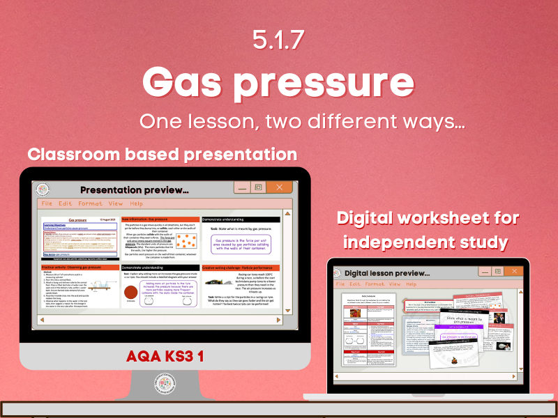 Gas pressure Lesson bundle (KS3 1) | Teaching Resources