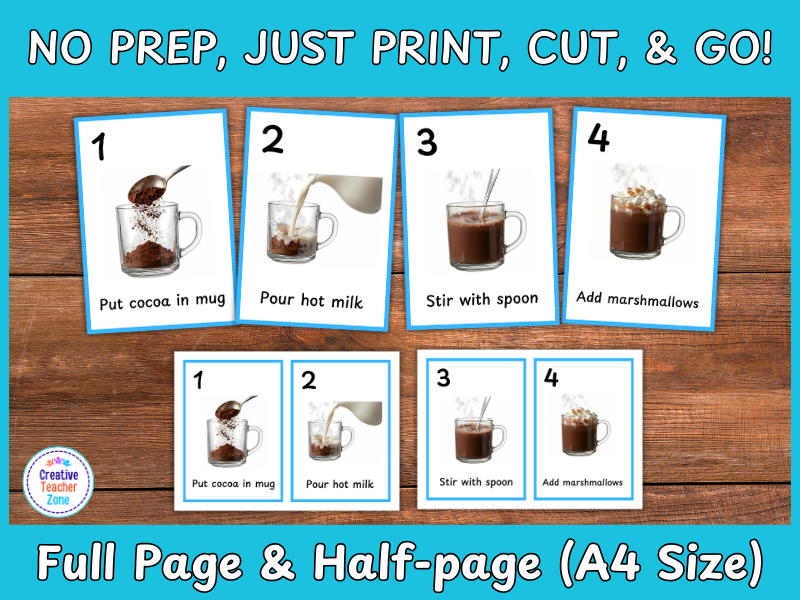 Hot Chocolate Sequencing Real Photos | EYFS | Teaching Resources