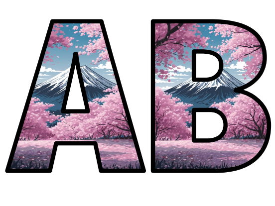 Mount Fuji (Japan) Lettering Set Display Title Letters Numbers Signs ...